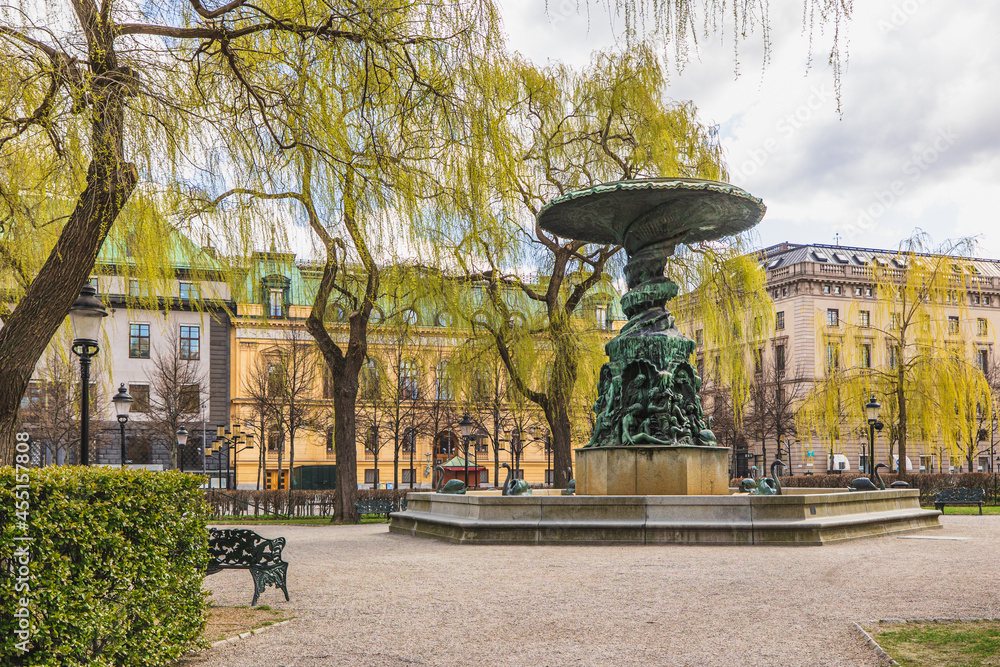 Stockholm, Sweden - Apr 30th 2021: Molins Fountain by Swedish sculptor ...