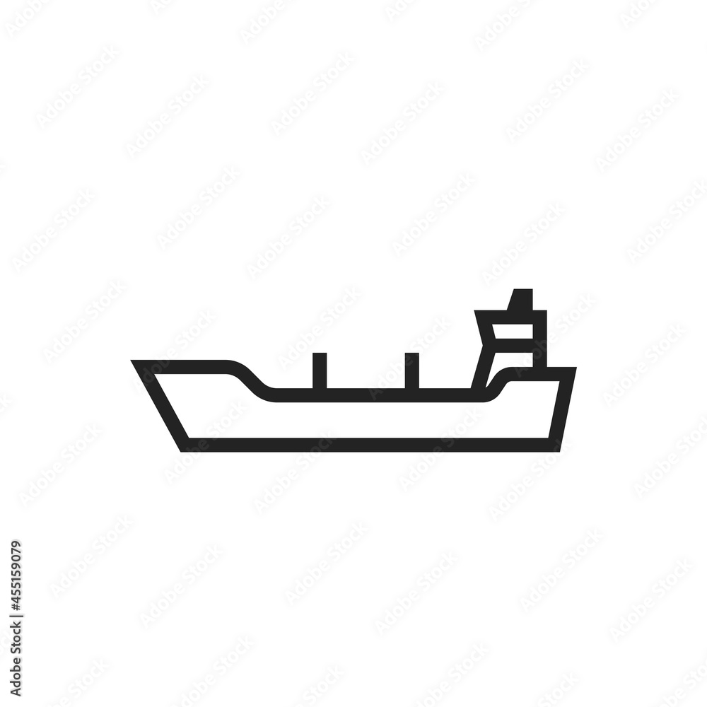 Oil tanker ship line icon. sea transportation symbol. isolated vector ...