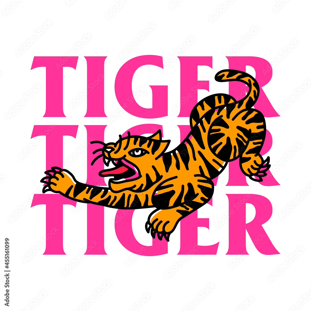 Tiger vector with Typography Stock Vector | Adobe Stock
