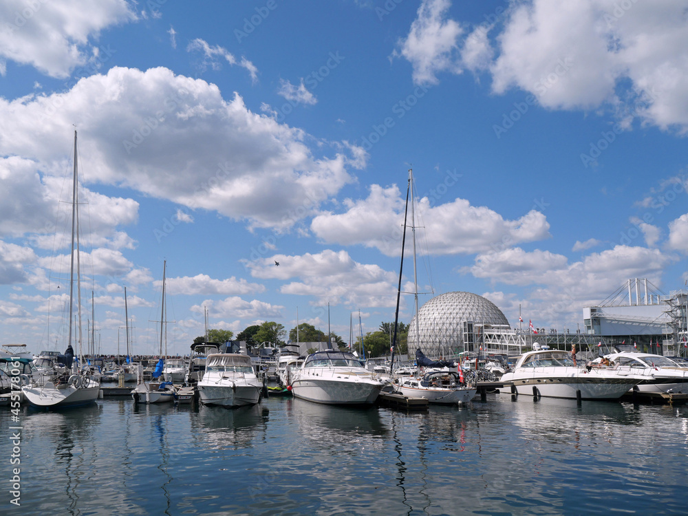 Ontario Place park on Toronto's waterfront includes a geodesic dome for ...