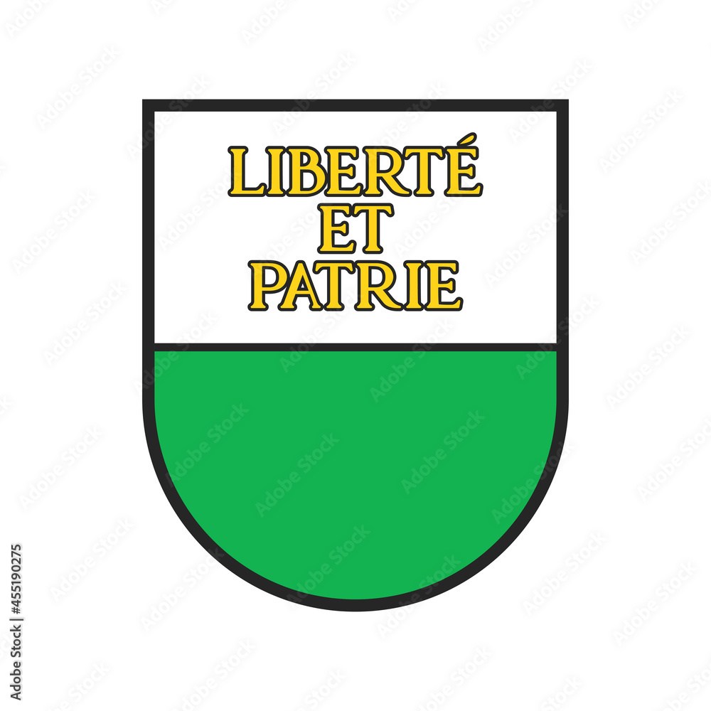 Switzerland, Swiss canton, region state flag, vector Vaud city coat of ...