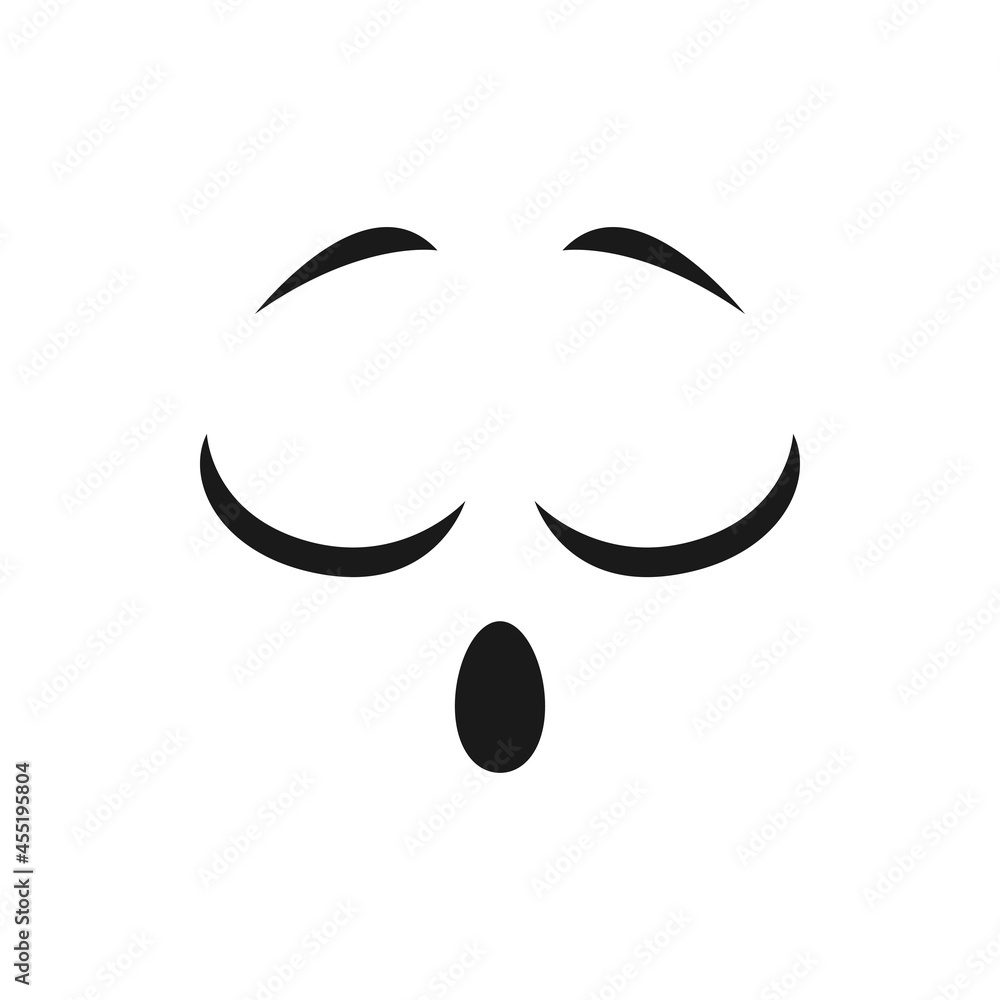 Dreaming emoticon with closed eyes and open mouth isolated cute emoji ...
