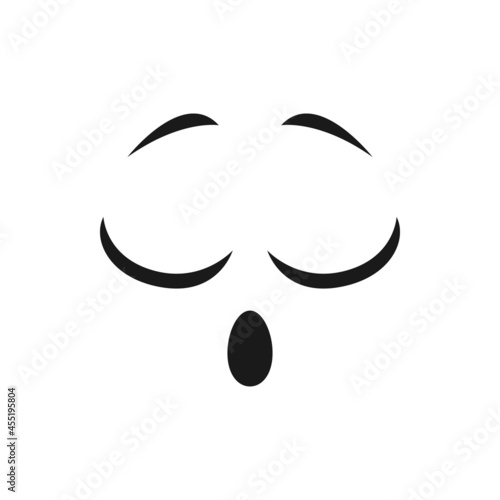 Dreaming emoticon with closed eyes and open mouth isolated cute emoji ...