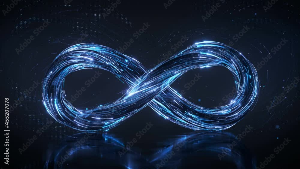 Blue infinity symbol. 3D render seamless loop animation Stock Video ...