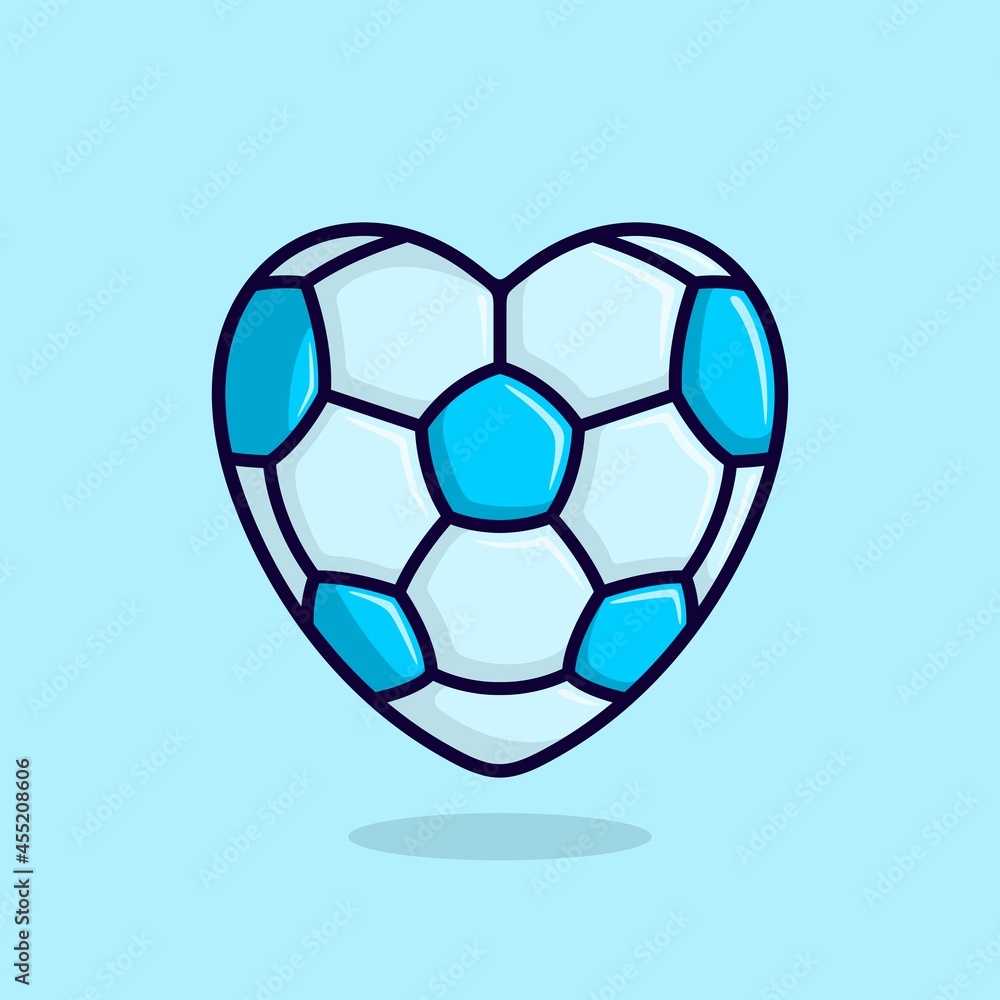 cute Football ball shaped love cute logo design. illustration i love ...
