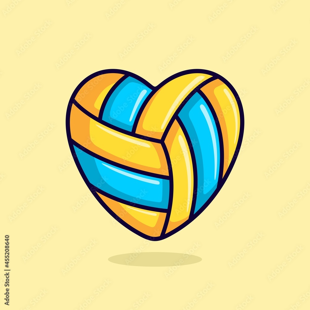 cute volleyball shaped love cute logo design. I love volleyball vector ...
