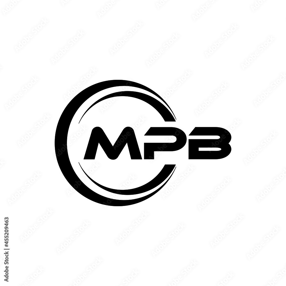 Vetor do Stock: MPB letter logo design with white background in ...