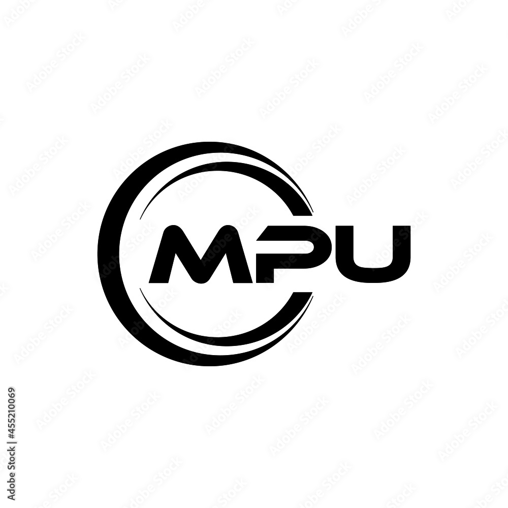 MPU letter logo design with white background in illustrator, vector ...