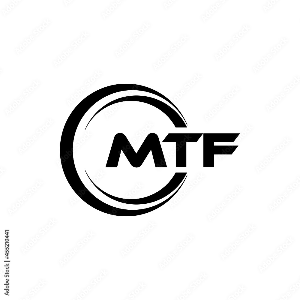 MTF letter logo design with white background in illustrator, vector ...