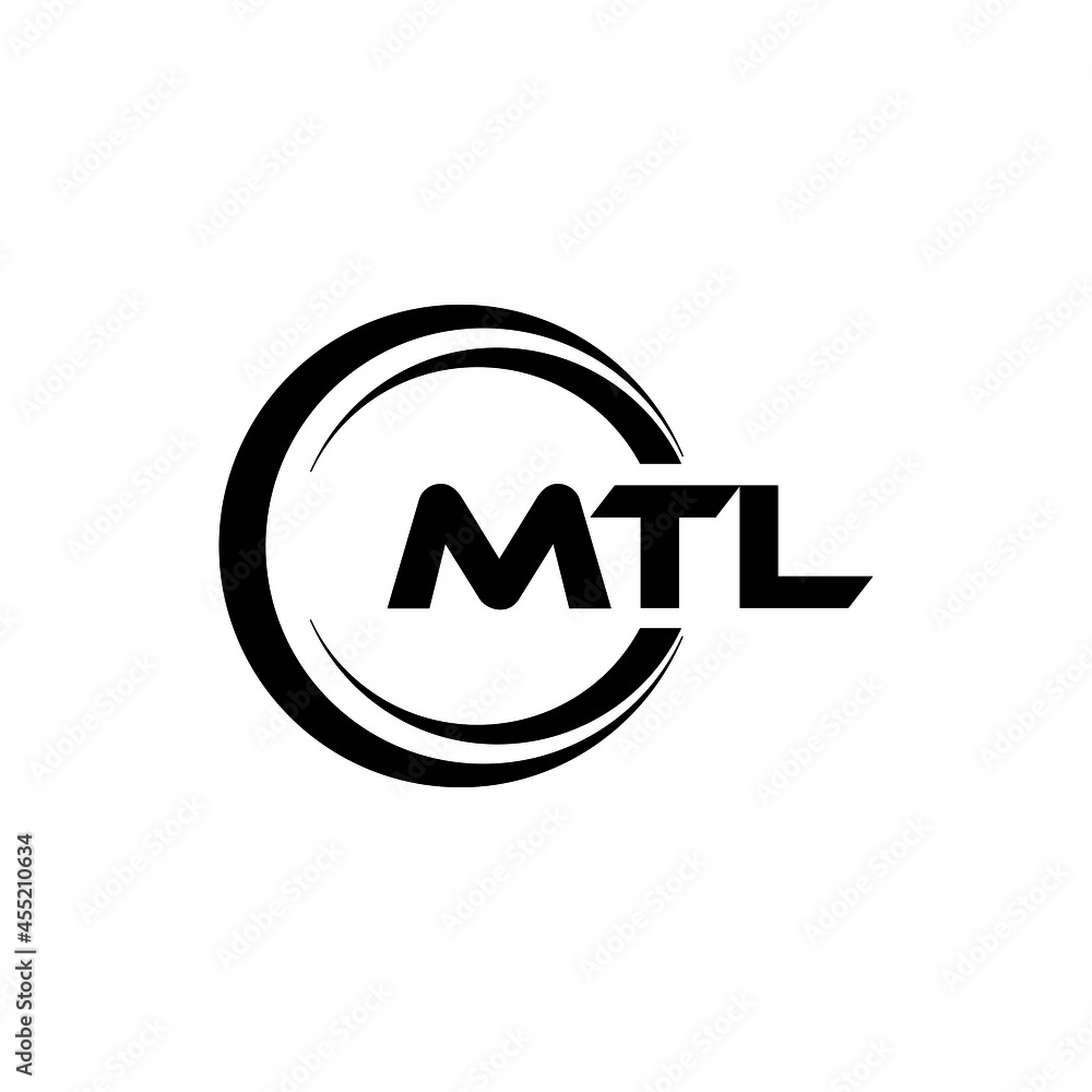 MTL letter logo design with white background in illustrator, vector ...