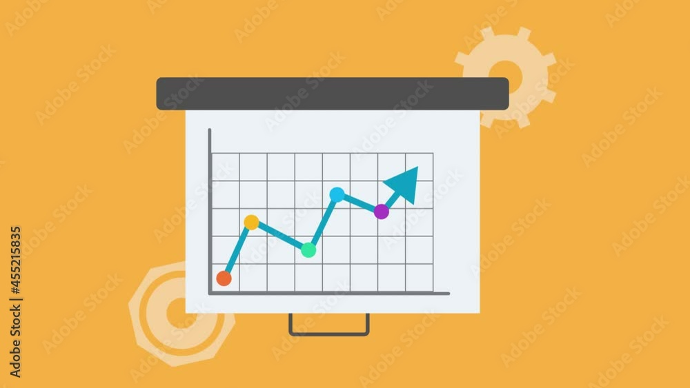 Animated infographics, showing data visualizations and information of ...