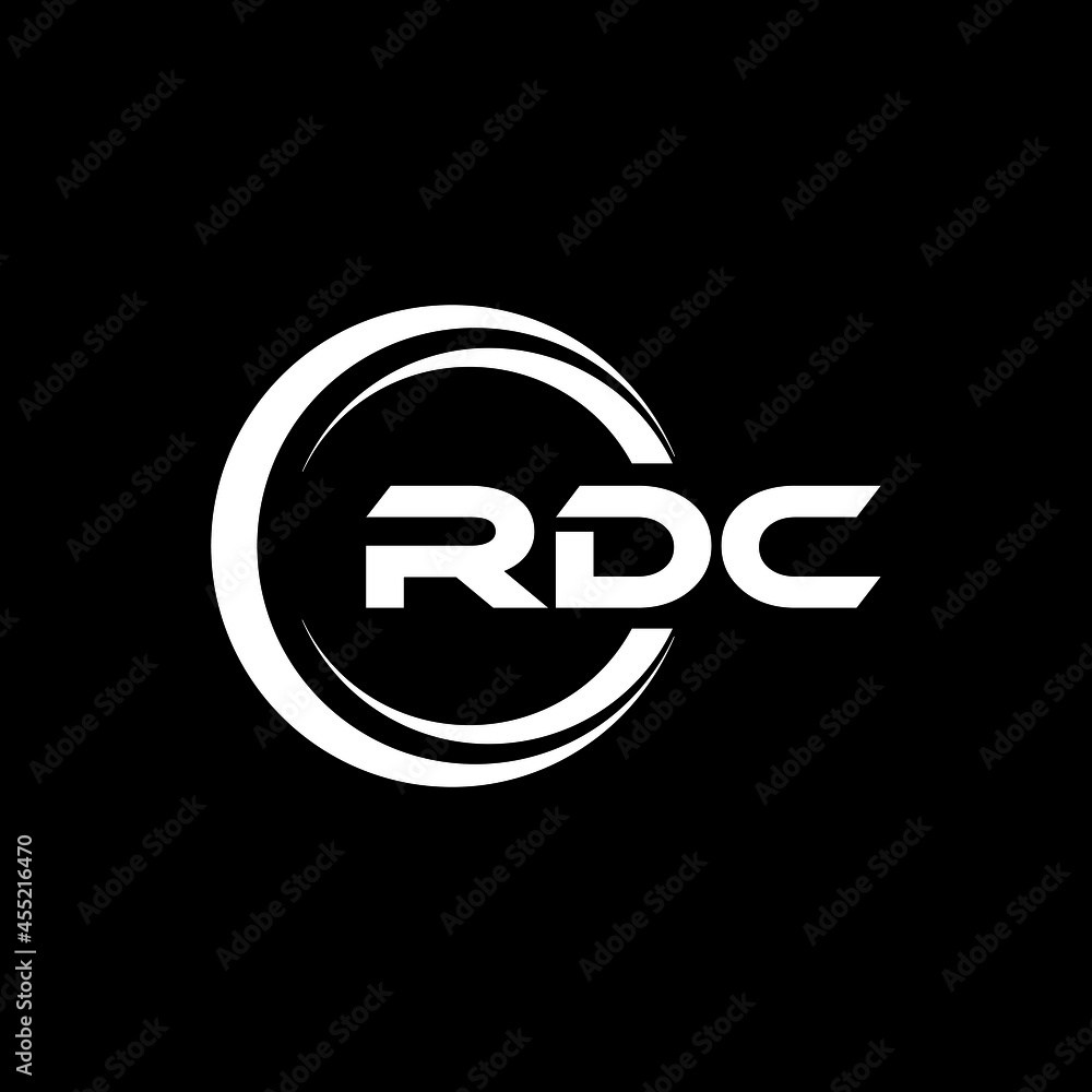 RDC letter logo design with black background in illustrator, vector ...