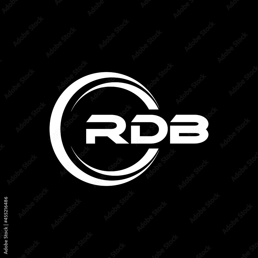RDB letter logo design with black background in illustrator, vector ...