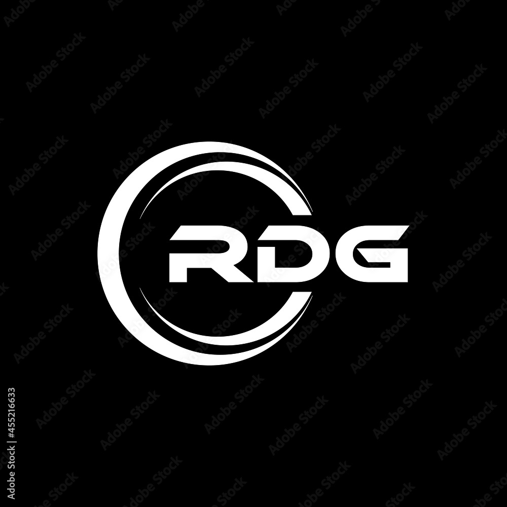 Vecteur Stock RDG letter logo design with black background in ...