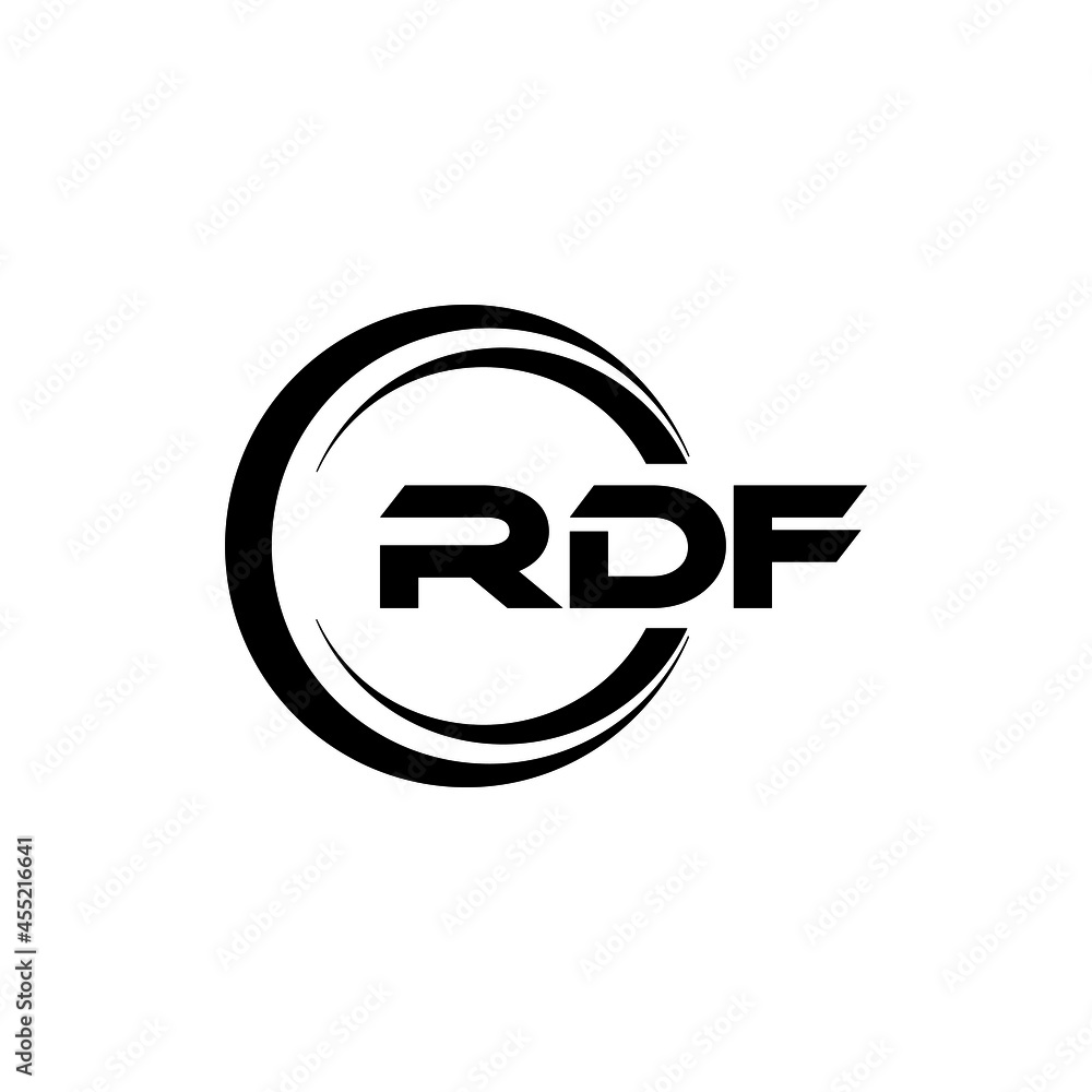 Vettoriale Stock RDF letter logo design with white background in ...