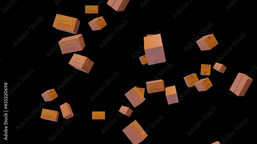 delivery cardboard box particle loop animation Stock Video | Adobe Stock