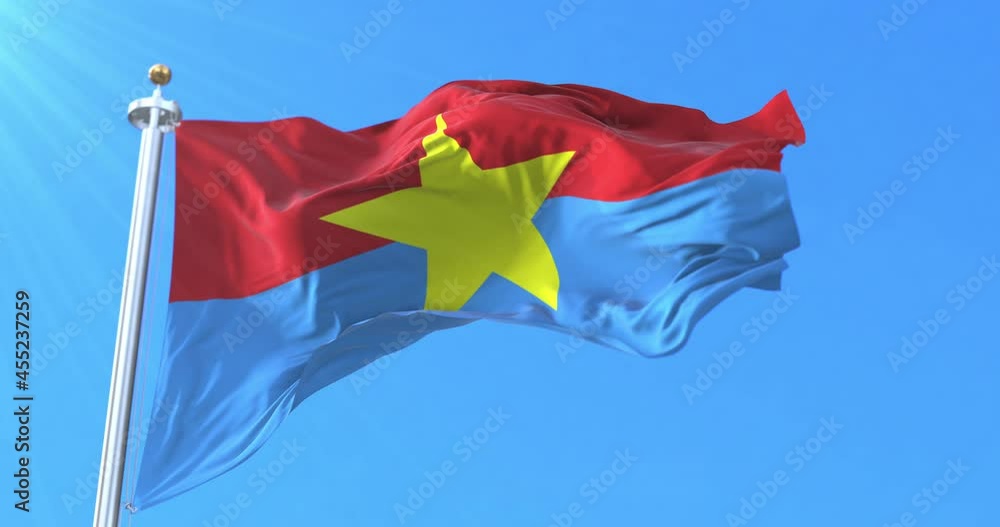 Viet Cong Flag, National Liberation Front of South Vietnam. Loop Stock ...
