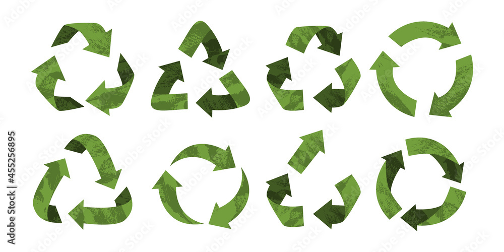 Plakat Vector recycling, upcycling signs, isolated icons on white ...