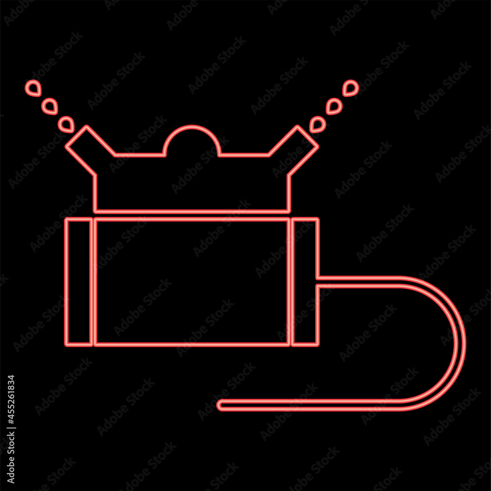 Neon lawn sprinklers red color vector illustration flat style image Stock Vector | Adobe Stock