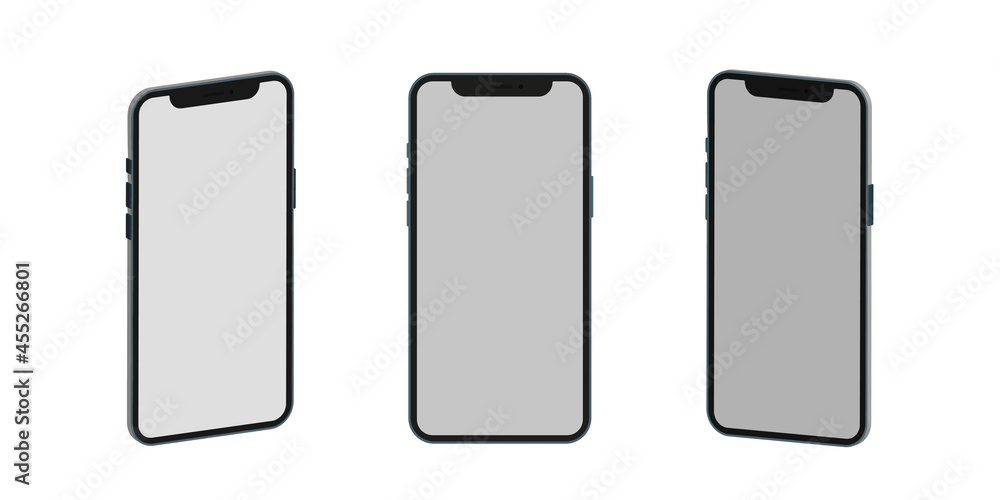 Realistic models smartphone with transparent screens. Smartphone mockup ...