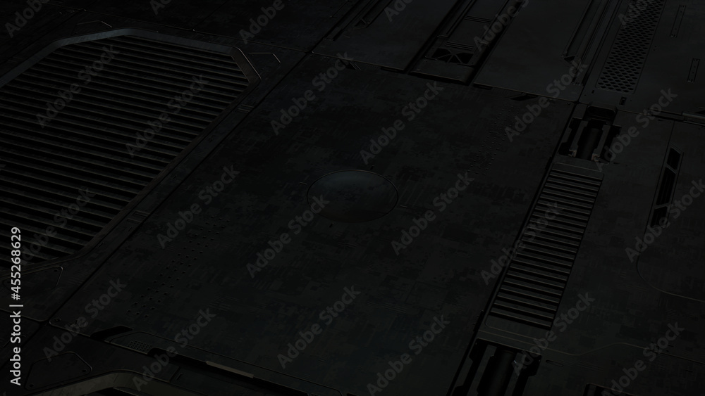 Black, Tech Background with Futuristic 3D Panels. Dark, Sci-Fi style ...