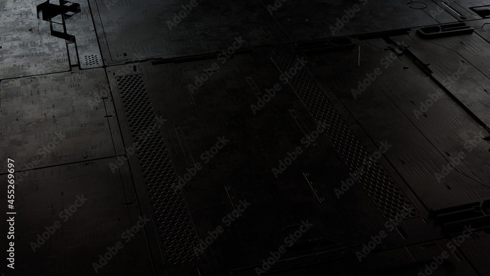Black, Tech Wallpaper with Futuristic 3D Panels. Dark, Sci-Fi style. 3D ...