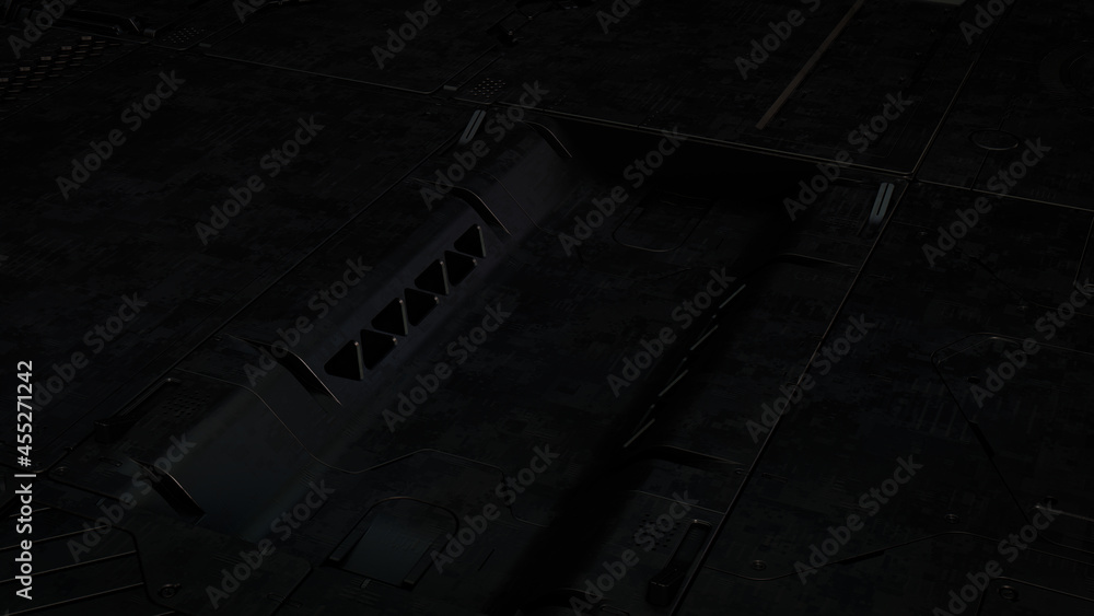 Black, Tech Background with Futuristic 3D Panels. Dark, Sci-Fi style ...