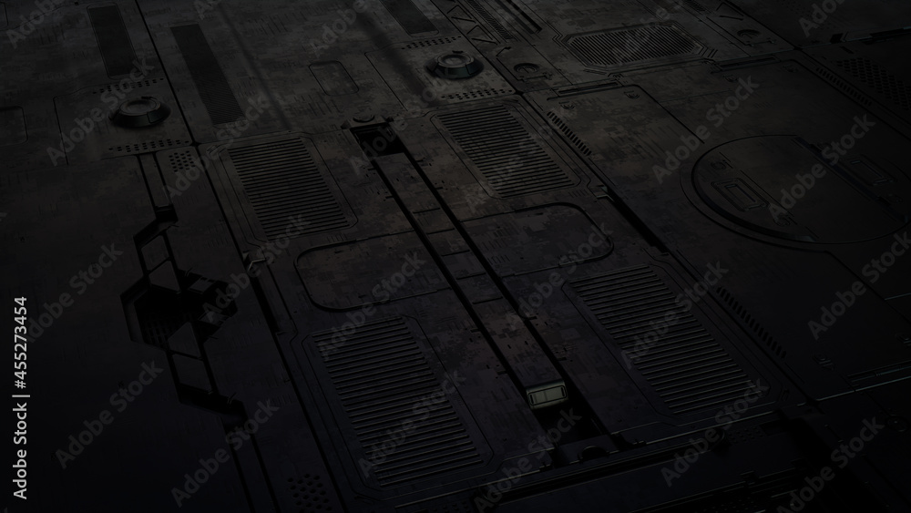 Black, Tech Background with Sci-Fi 3D Panels. Dark, Futuristic style ...