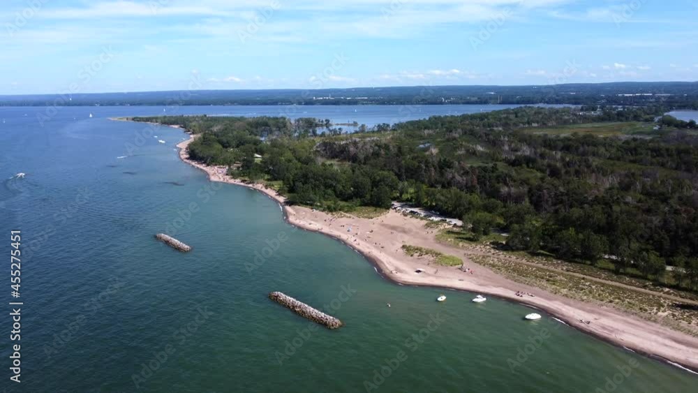 Drone Footage of Presque Isle State Park is a 3,200-acre sandy ...