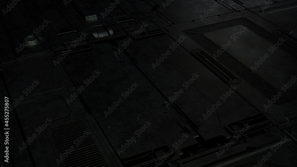 Black, Tech Background with Futuristic 3D Panels. Dark, Sci-Fi style ...