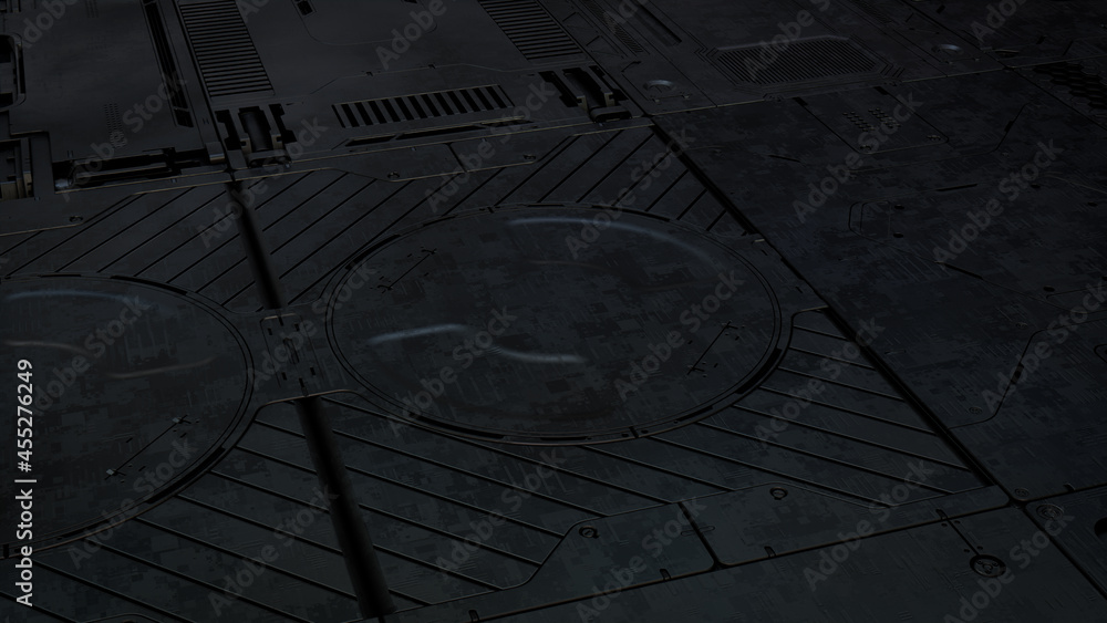 Black, Tech Wallpaper with Sci-Fi 3D Panels. Dark, Futuristic style. 3D ...