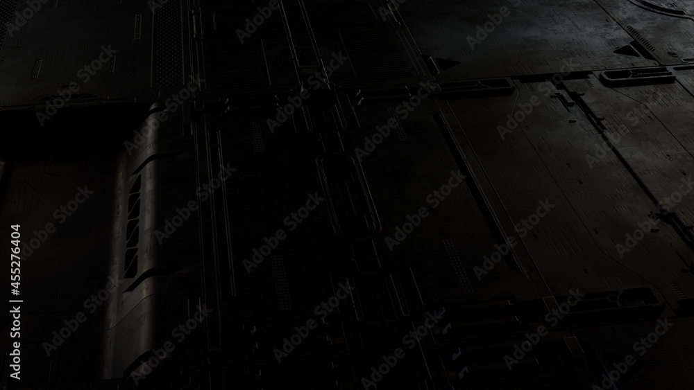 Black, Tech Background with Sci-Fi 3D Panels. Dark, Futuristic style ...