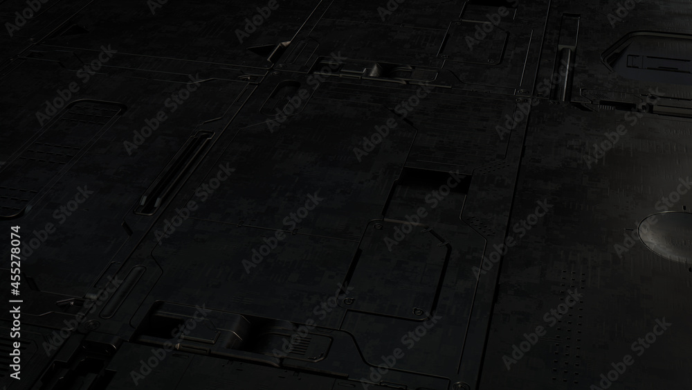 Black, Tech Background with Futuristic 3D Panels. Dark, Sci-Fi style ...