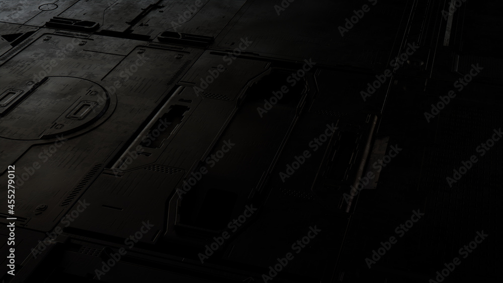 Black, Tech Wallpaper with Sci-Fi 3D Panels. Dark, Futuristic style. 3D ...