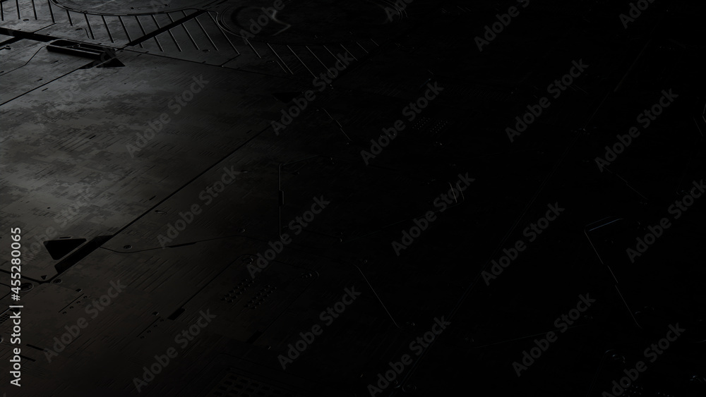 Black, Tech Wallpaper with Futuristic 3D Panels. Dark, Sci-Fi style. 3D ...