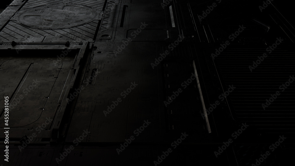 Black, Tech Background with Futuristic 3D Panels. Dark, Sci-Fi style ...