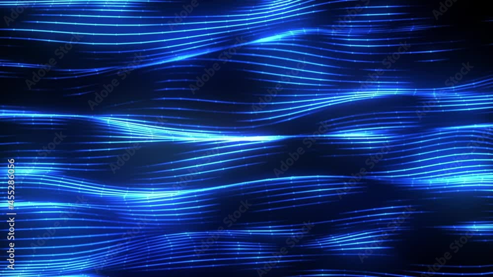 Abstract Plexus Lines Strings Flowing Seamless Loop/ 4k animation of an abstract technology ...