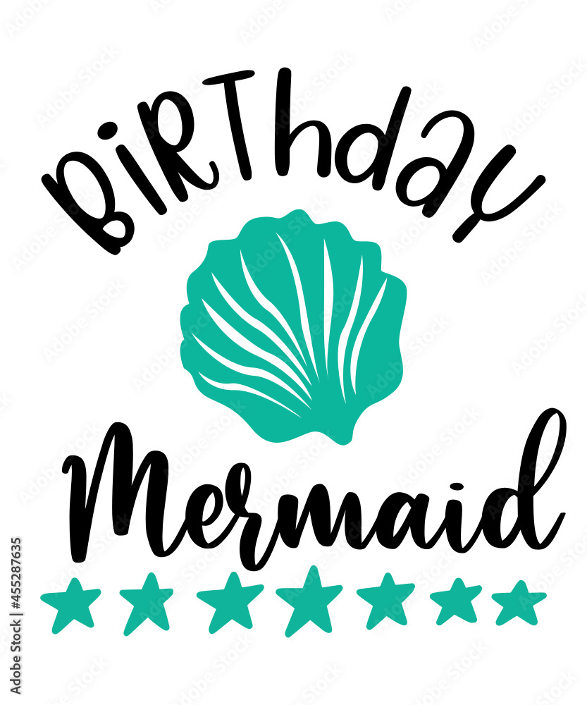 Mermaid Birthday Svg, Family Mermaid Birthday Svg, Bundle Mermaid ...