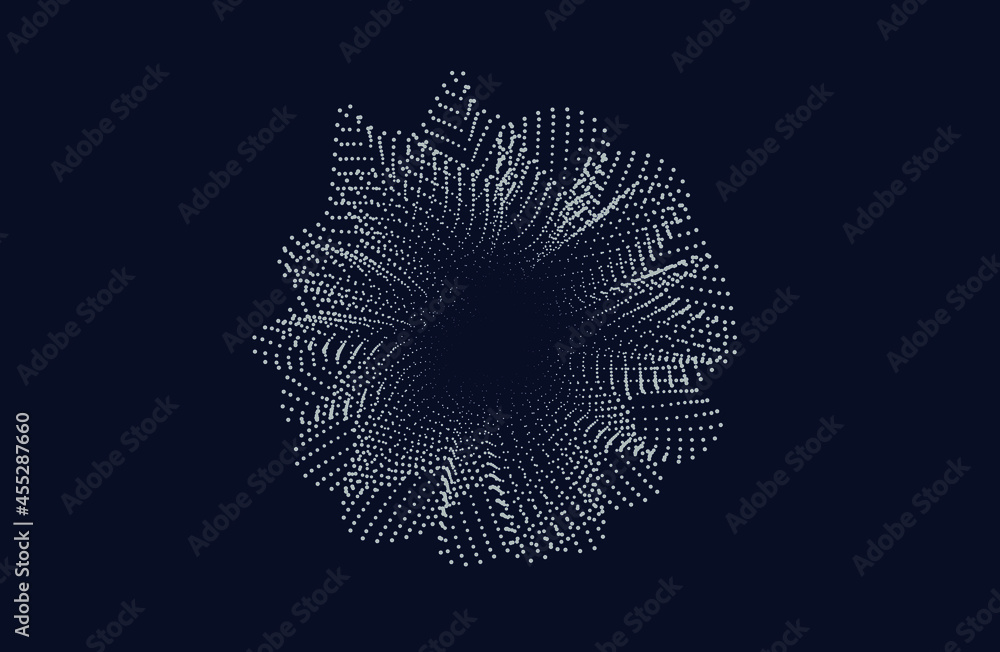 Abstract Music background. Big Data Particle Flow Visualisation ...