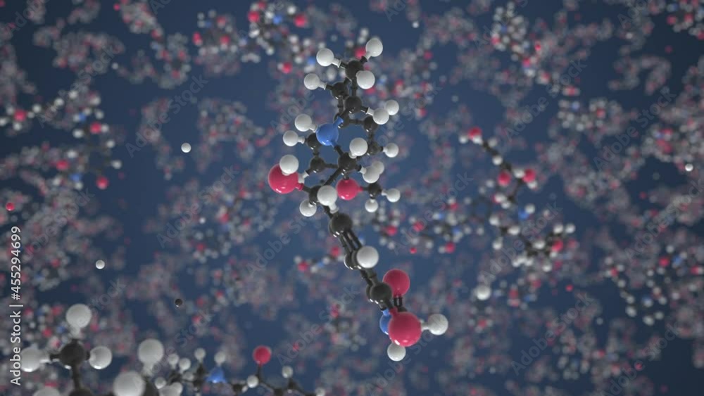 Formoterol molecule. Conceptual molecular model. Chemical looping 3d ...