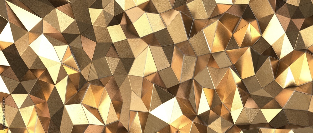 Gold Polygon Background 3D Rendering Stock Illustration | Adobe Stock