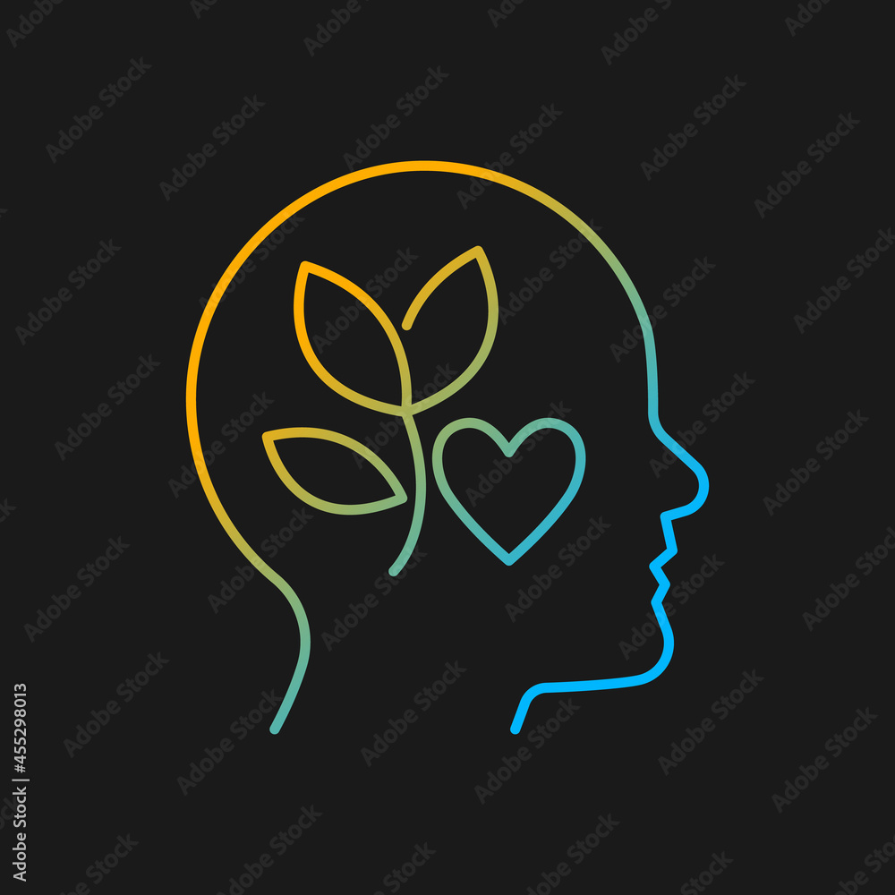 Intrinsic motivation gradient vector icon for dark theme. Individual ...