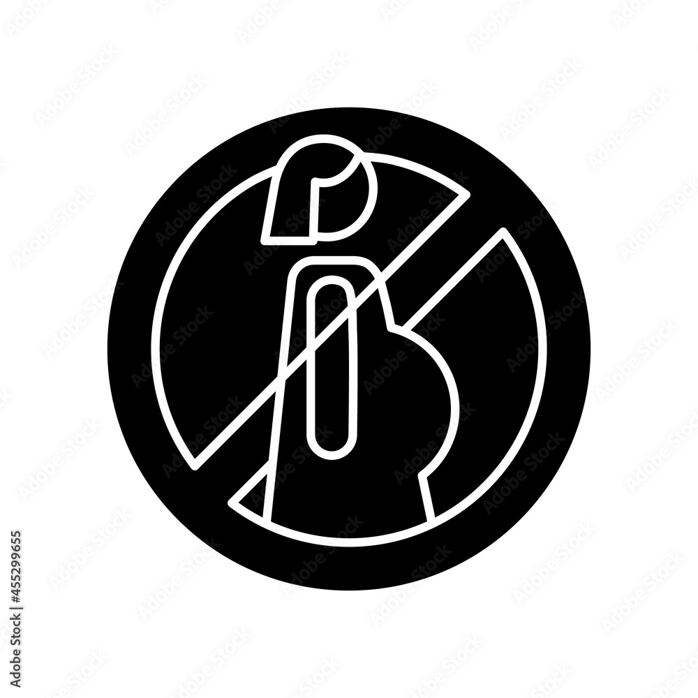 Do not use when pregnant black glyph manual label icon. Negative game ...
