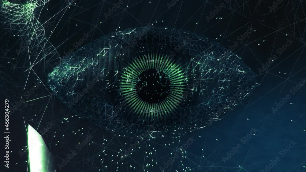 3d motion background with digital polygons. 4k geometric video backdrop ...