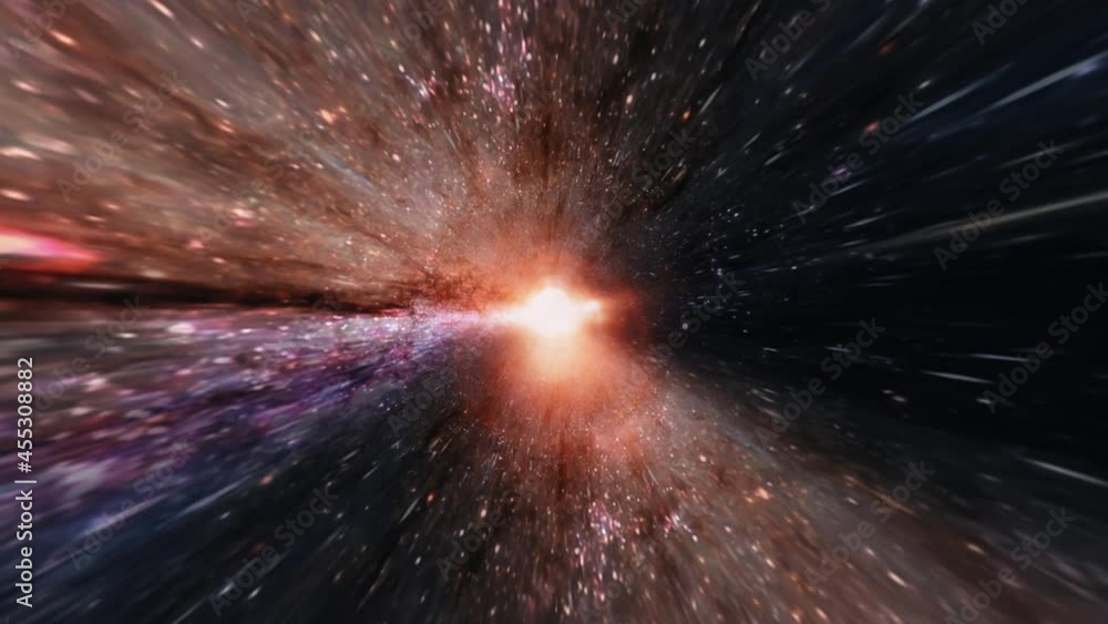 Abstract hyperspace tunnel through space time vortex. 4K 3D Loop Sci-Fi ...