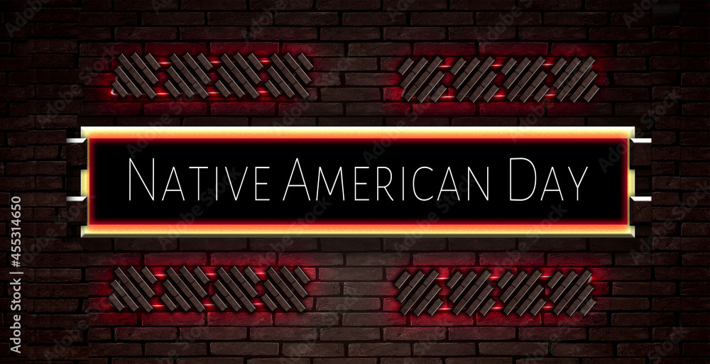 September month special day. Native American Day, Neon Text Effect on ...