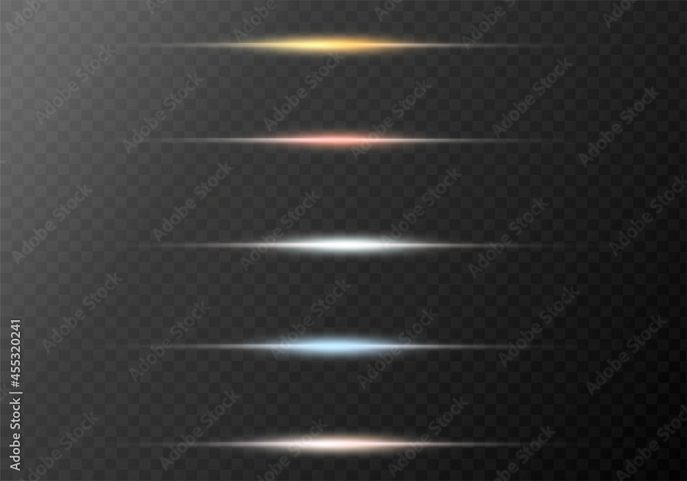 Glare set. Flashes of light rays. Glow, shine, glitter effect ...