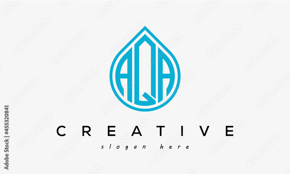 Water drop letters AQA logo initial template vector Stock Vector ...