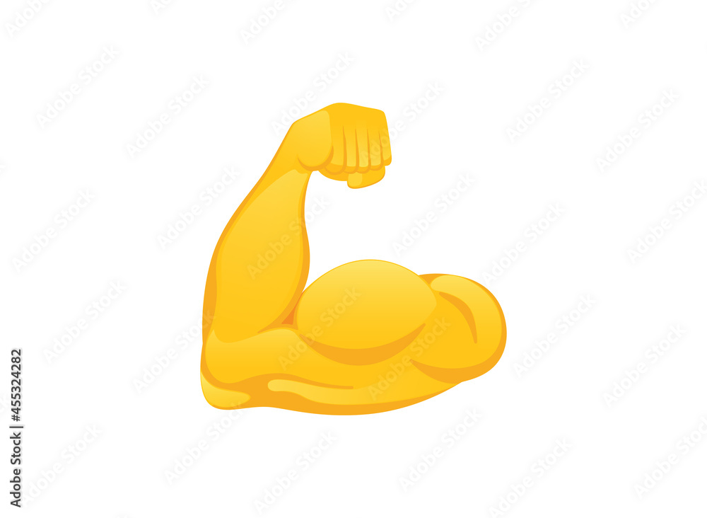 Poster Flexed biceps icon. Hand gesture emoji vector illustration ...