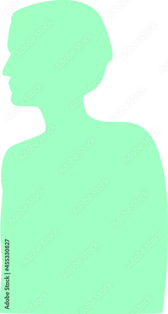 Vector silueta verde, cara de hombre, perfil, persona Stock Vector ...